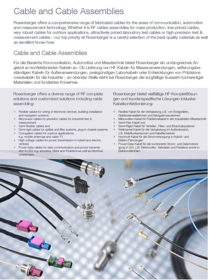 Rosenberger Cable | | 昆山茂宇福电子有限公司